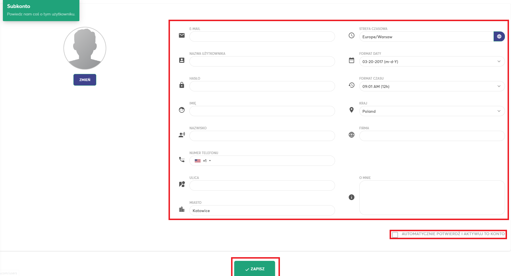 Tworzenie subkonta w Evenea Live – Evenea.pl